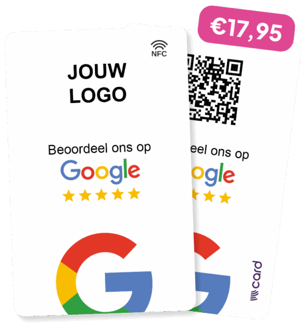 Google review card | Met NFC en jouw eigen logo ⭐️⭐️⭐️⭐️⭐️